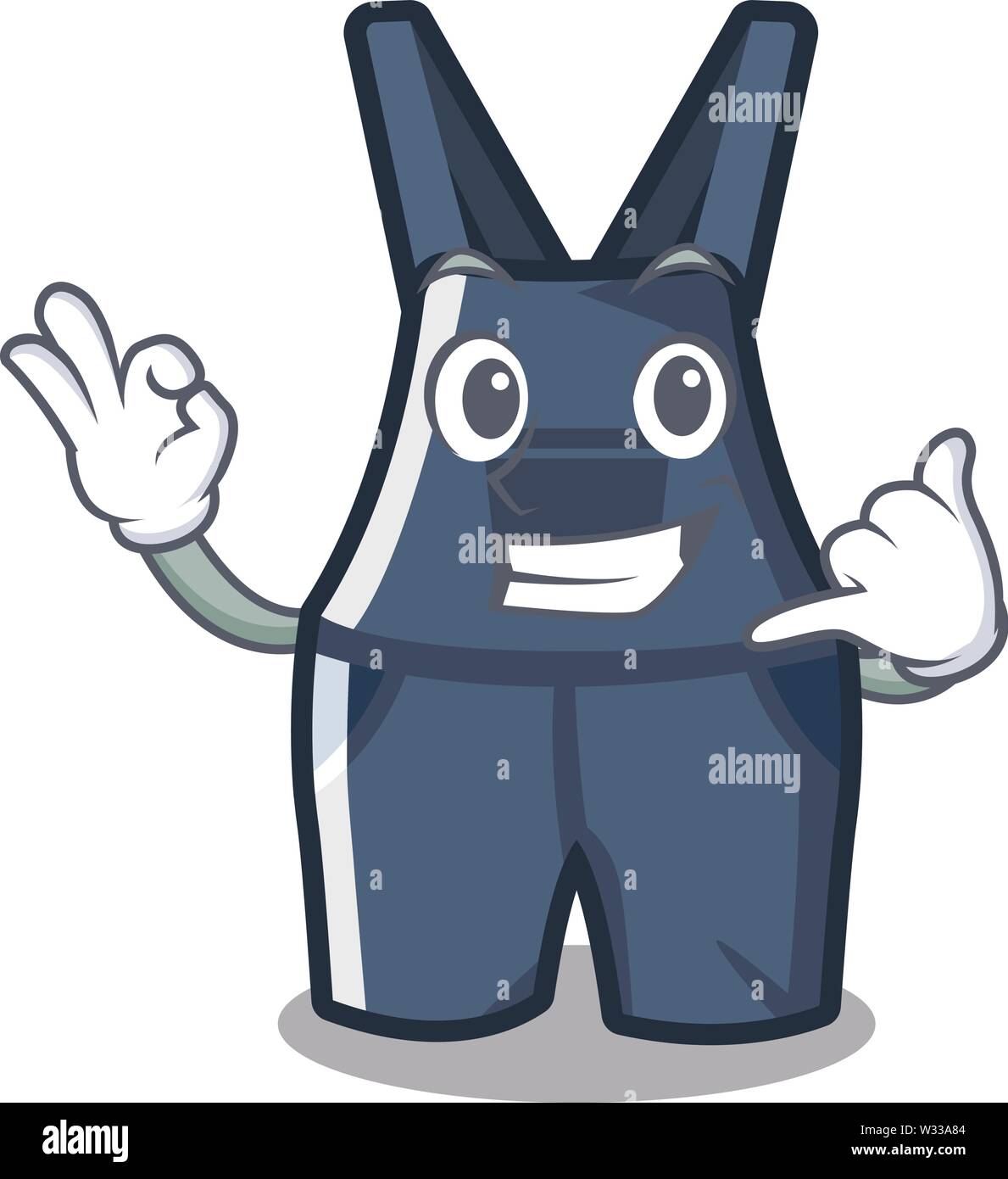 Call me cartoon overalls are placed in bag Stock Vector Image & Art - Alamy