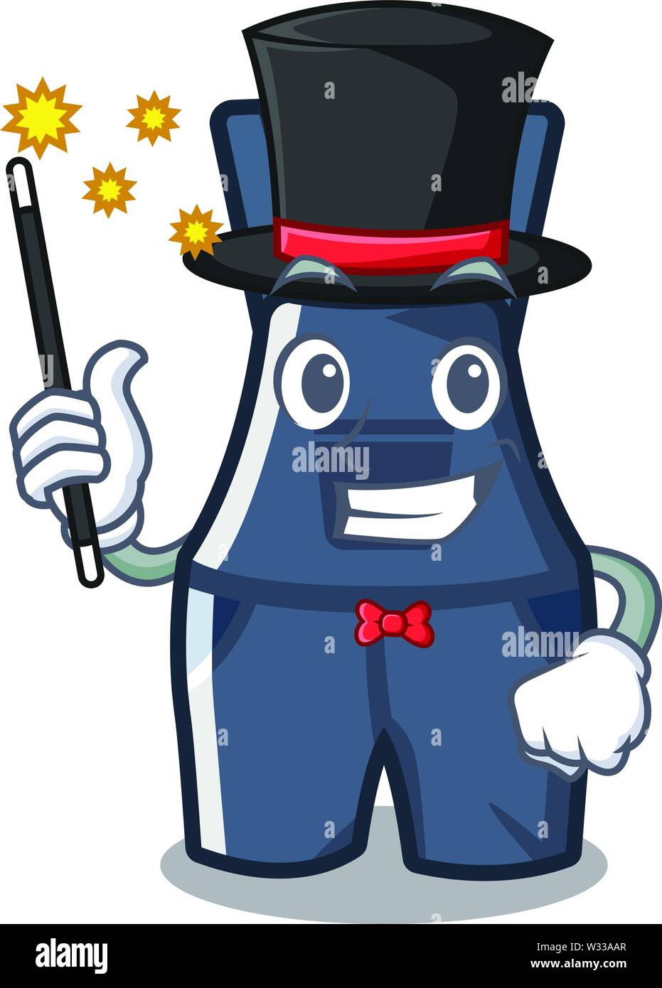 Magician cartoon overalls are placed in bag Stock Vector Image & Art ...