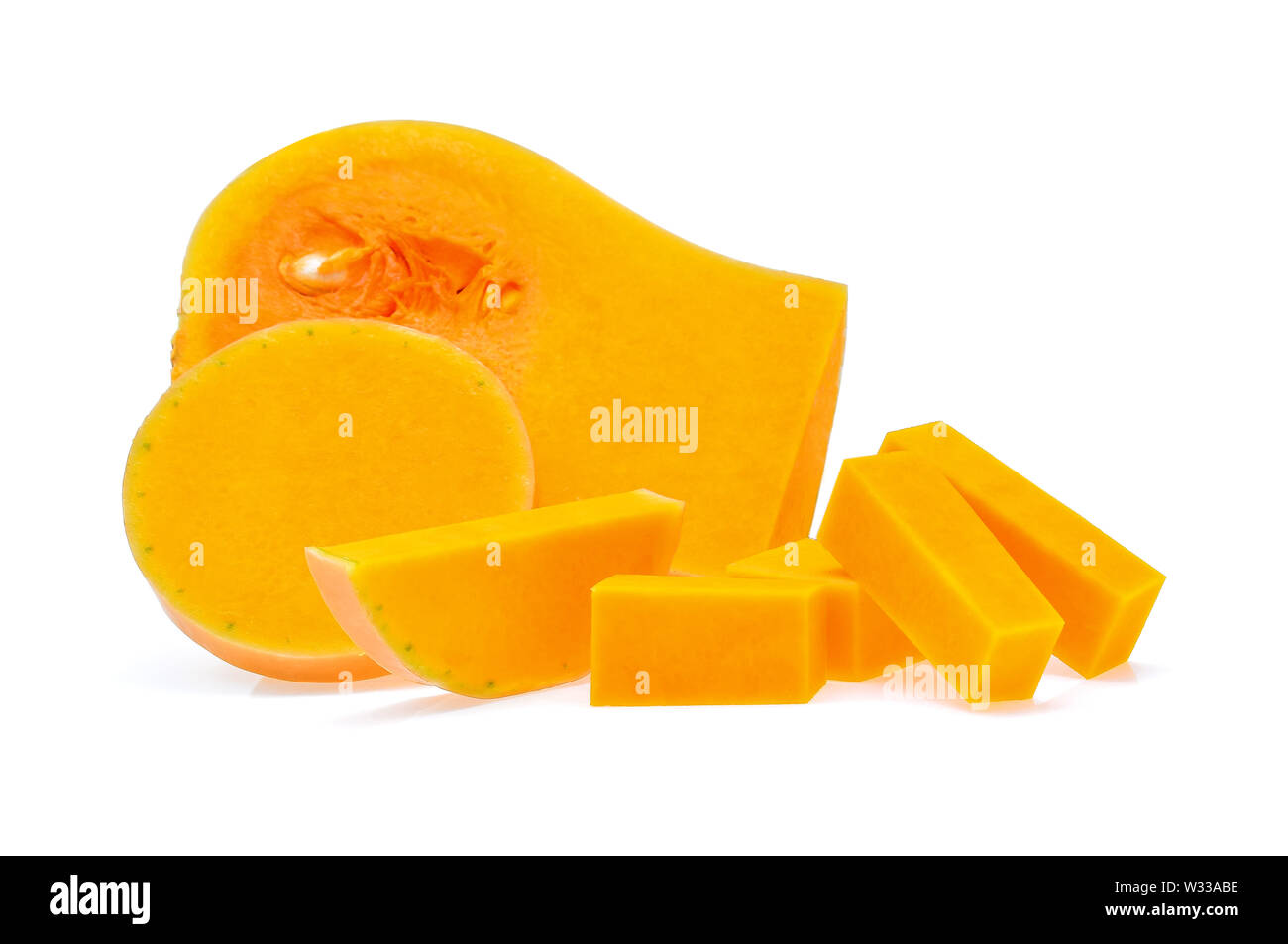 butternut squash slice isolated on white background Stock Photo - Alamy