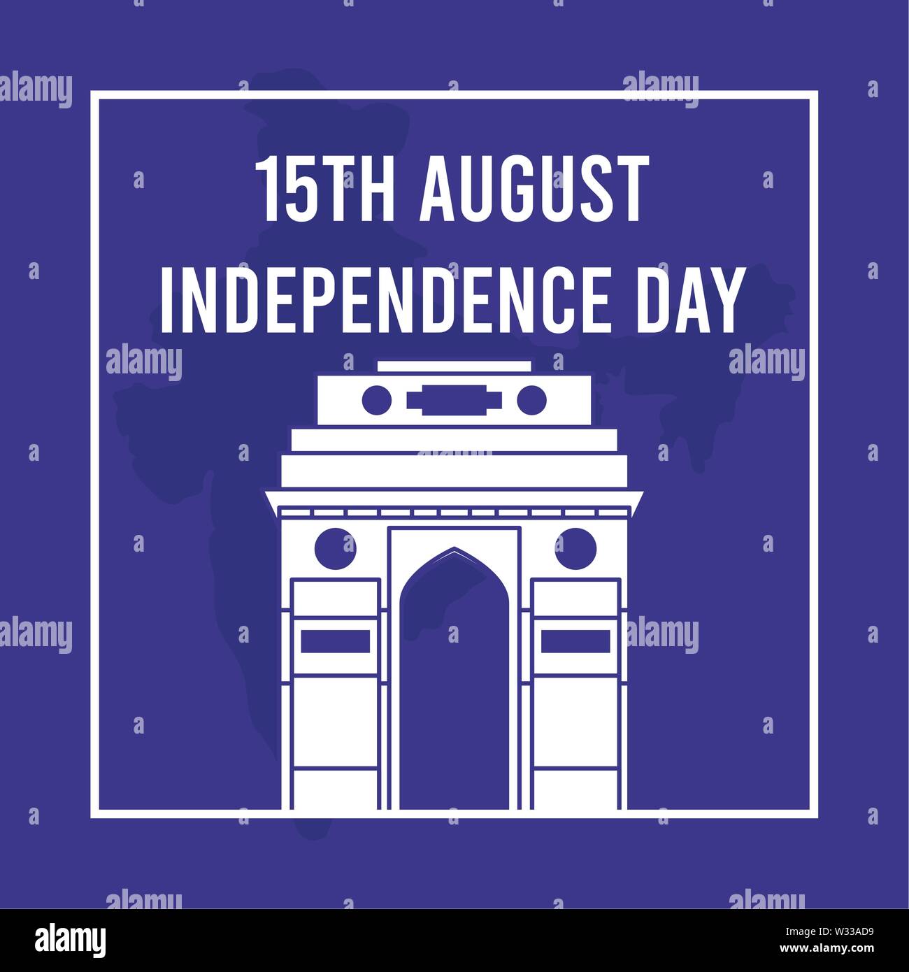 independence day indian label with gate structure vector illustration ...