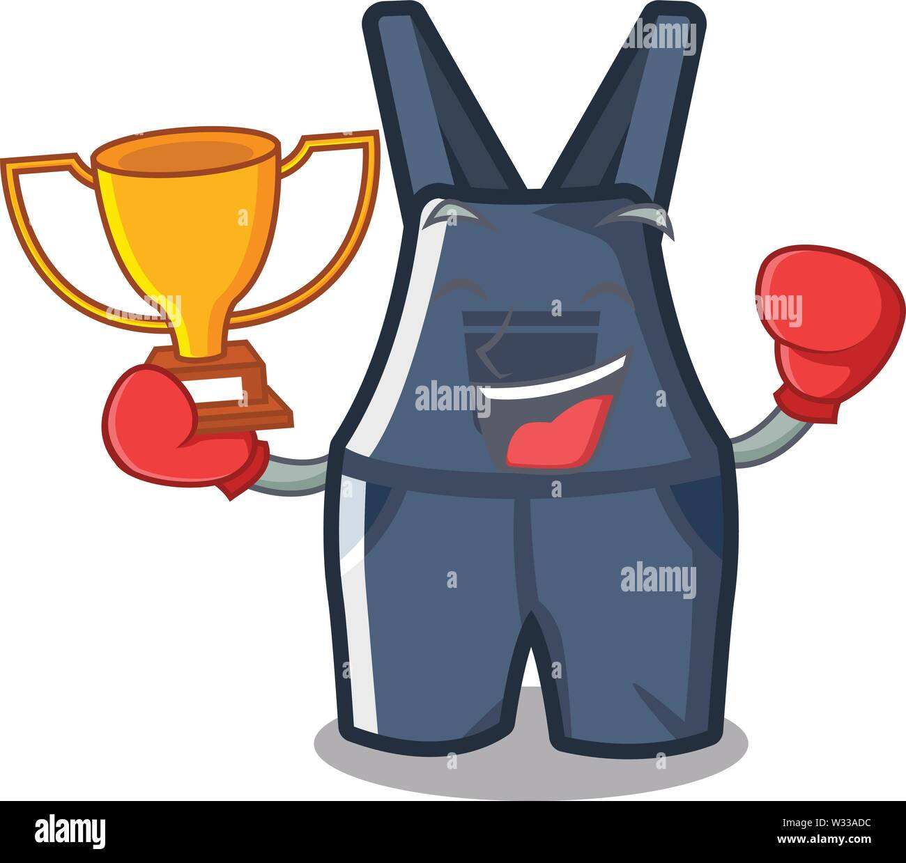 Boxing winner cartoon overalls are placed in bag Stock Vector Image ...