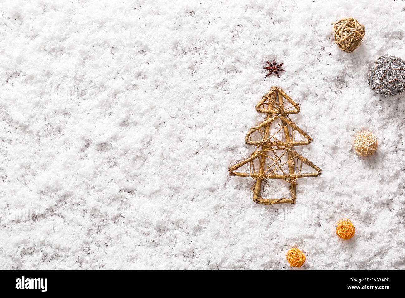 Beautiful Christmas decoration on snow Stock Photo - Alamy