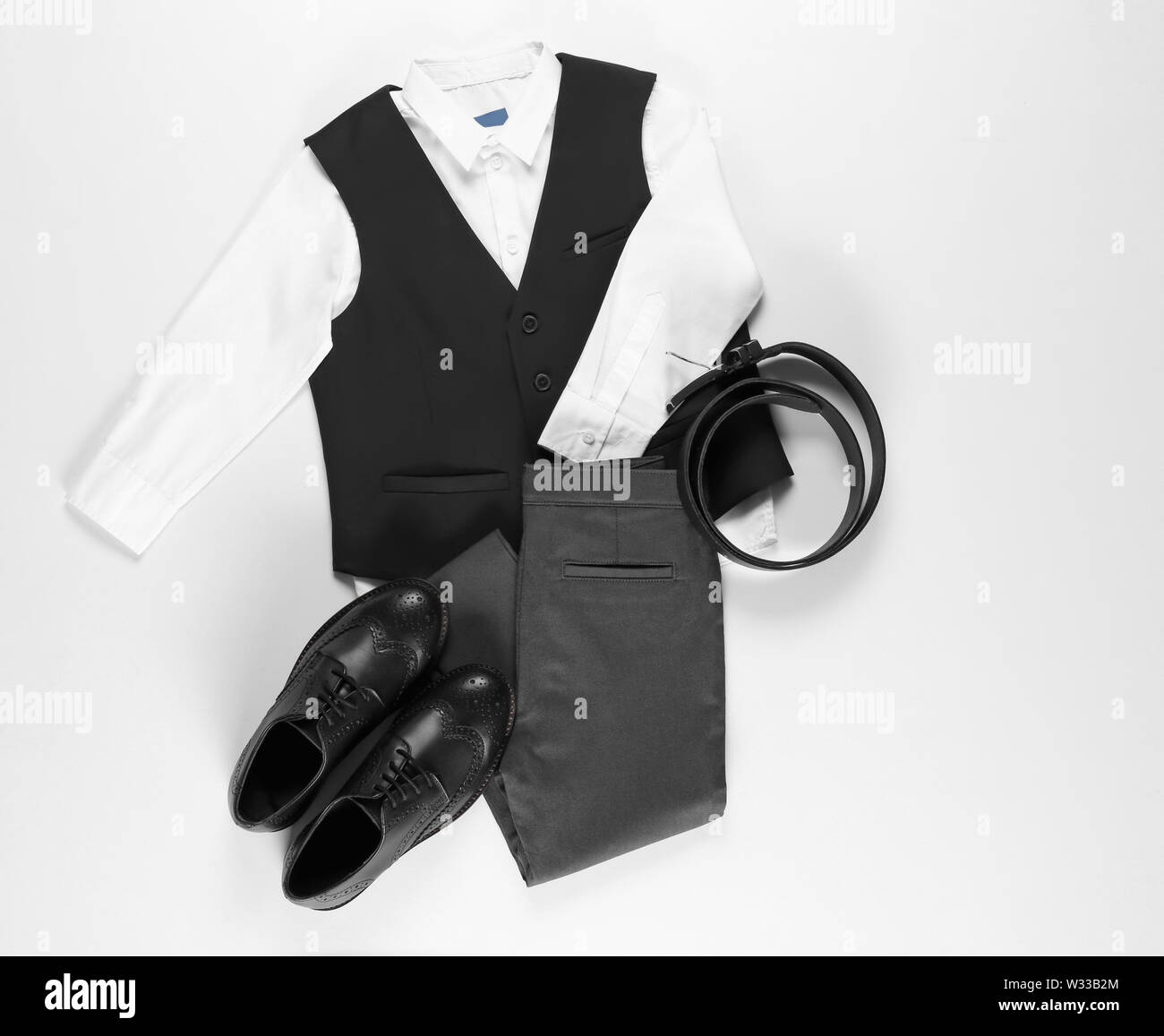 Stylish school uniform on white background Stock Photo - Alamy
