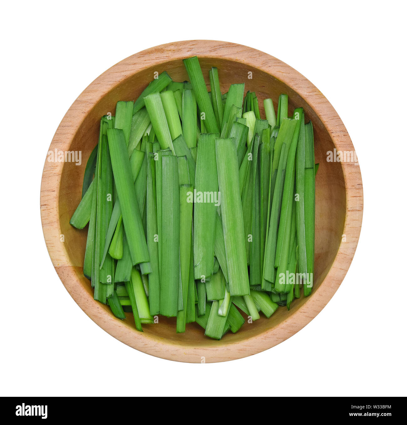 Top view of Garlic chives on white background Stock Photo - Alamy