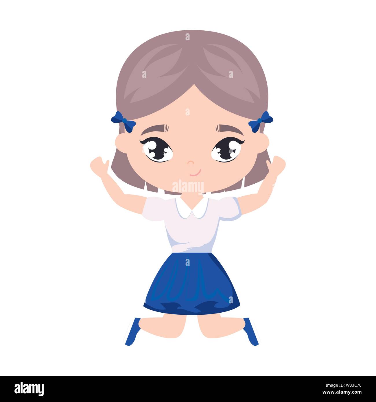 cute little student girl avatar character vector illustration design ...