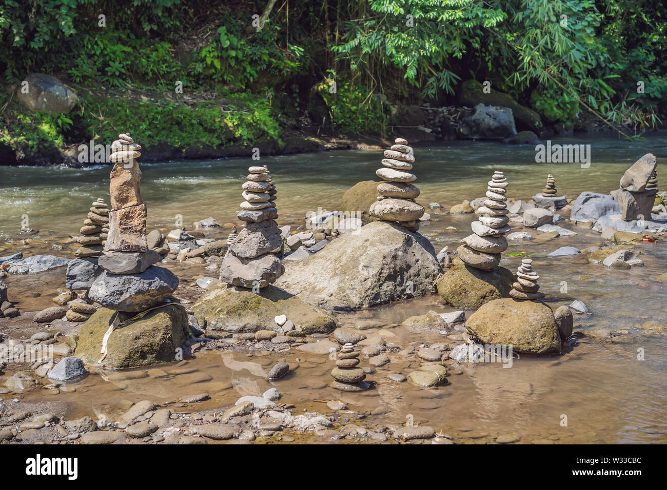 Inuksuk Native Rock Pile in a Creek Stock Photo - Alamy