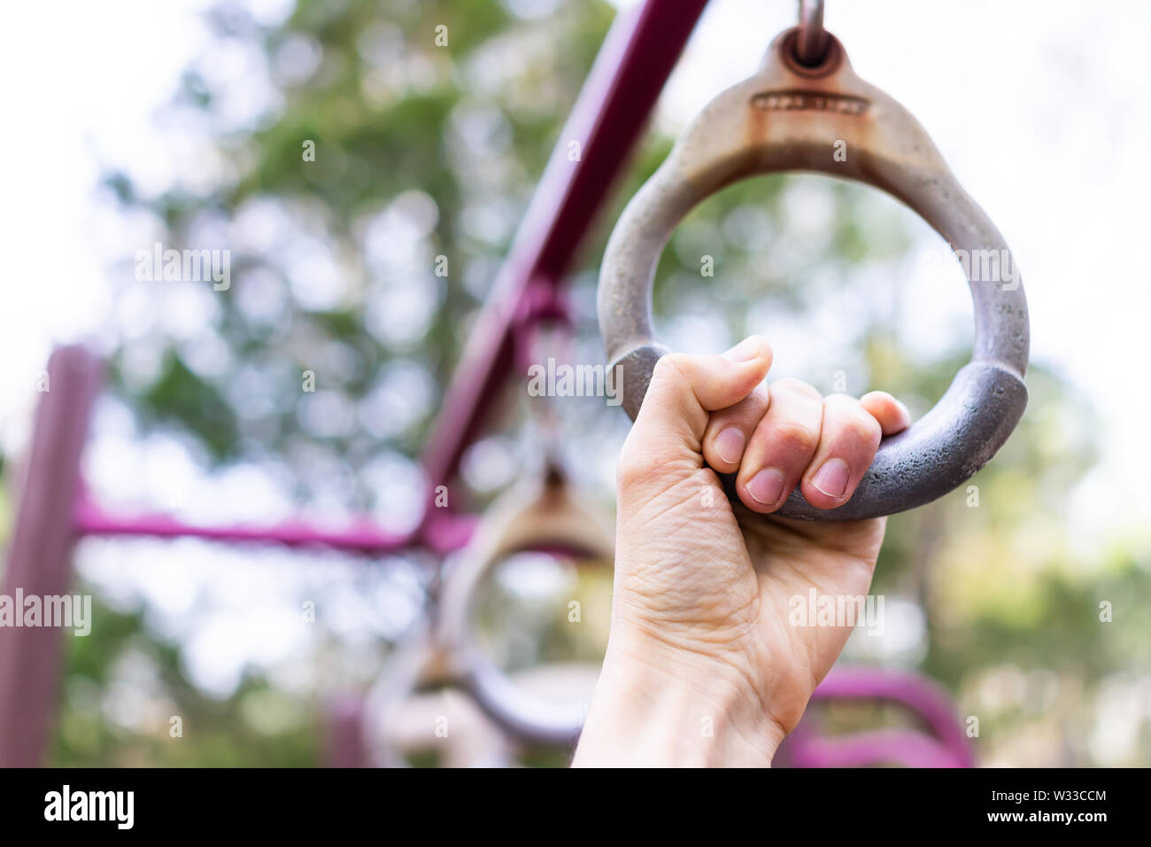 Gymnastics ring pull ups hi-res stock photography and images - Alamy