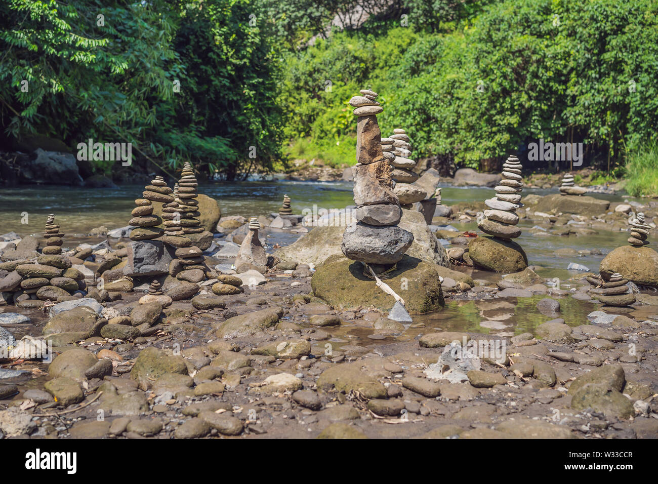 Inuksuk Native Rock Pile in a Creek Stock Photo - Alamy