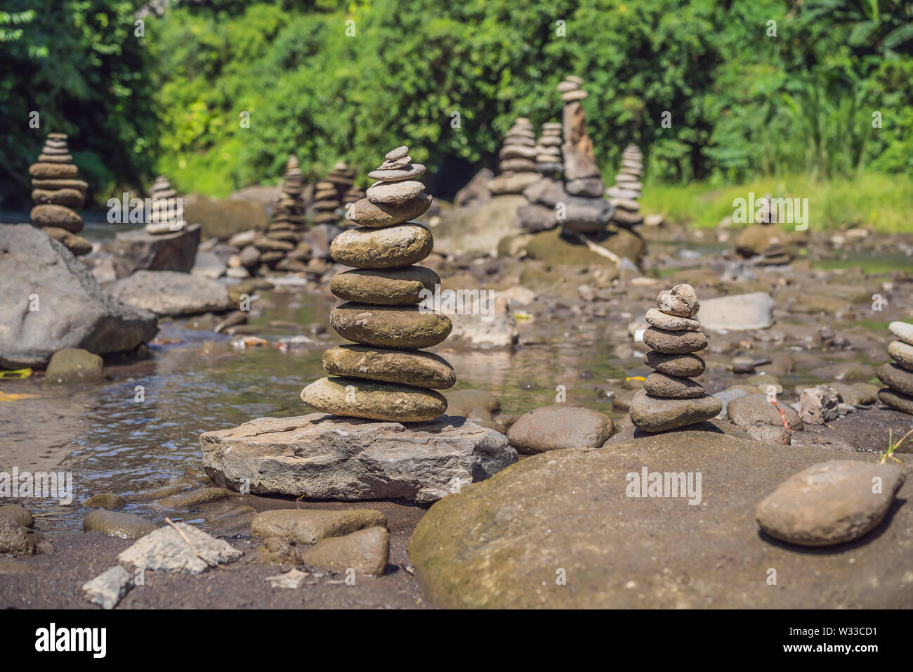 Inuksuk Native Rock Pile in a Creek Stock Photo - Alamy
