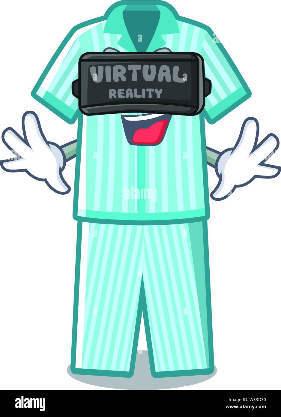 Virtual reality pyjamas placed on a cartoon bed Stock Vector Image ...
