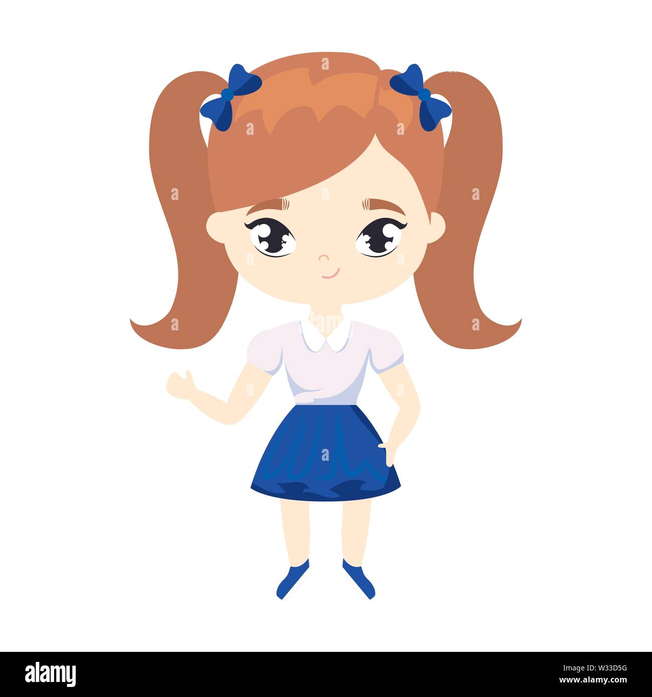 cute little student girl avatar character vector illustration design ...