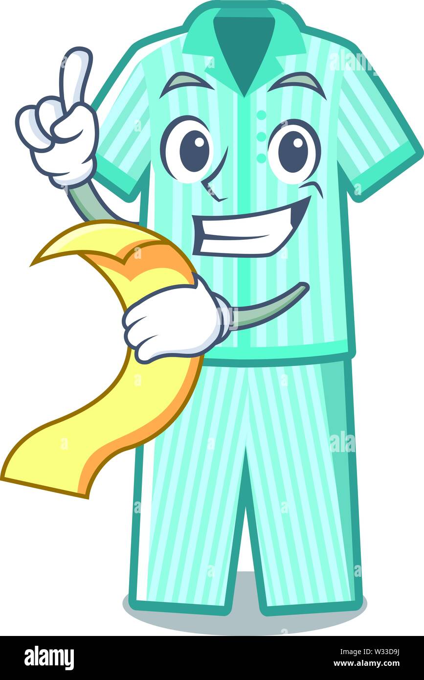 With menu pyjamas placed on a cartoon bed Stock Vector Image & Art - Alamy