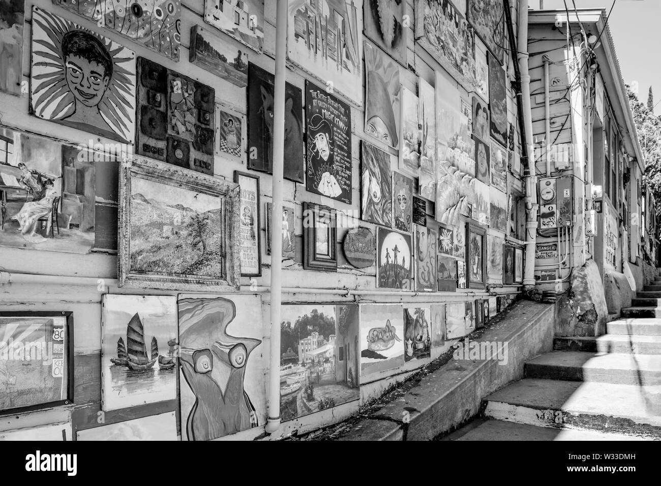 Broadway Stairs Art Gallery displays funky thrift store finds outside ...