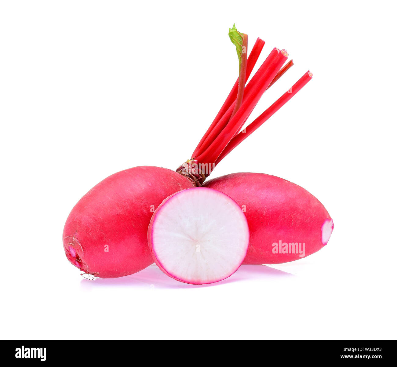 Red radish isolated on white background Stock Photo - Alamy