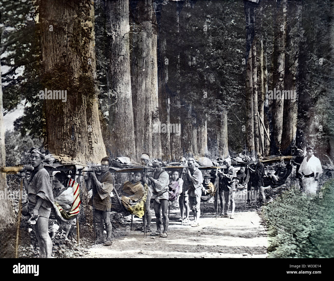 [ 1890s Japan - Japanese Kago Bearers ] — Kago bearers and their ...