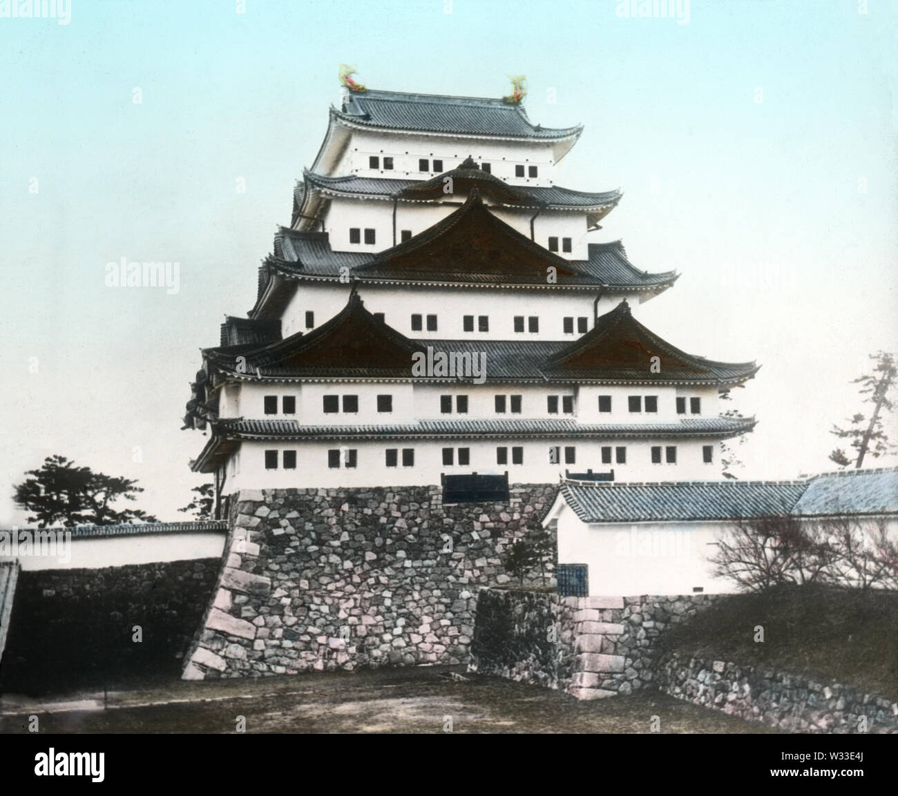 [ 1890s Japan - Nagoya Castle ] — The honmaru (main enclosure) of ...