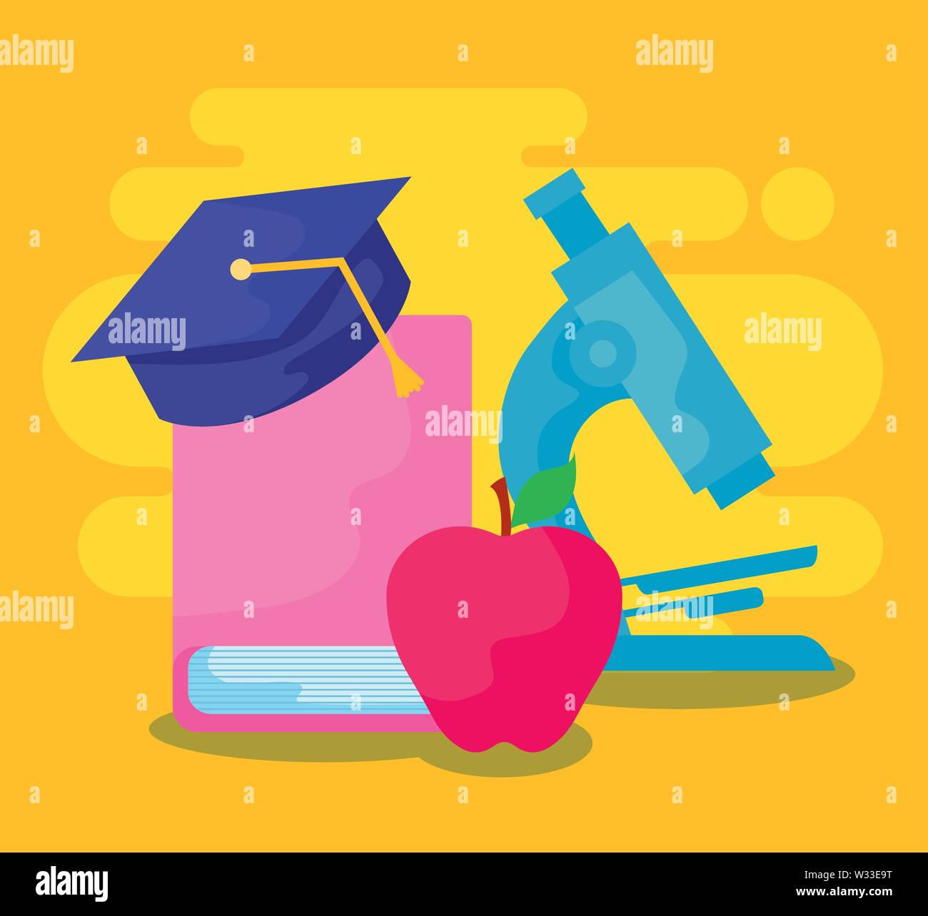 microscope laboratory with supplies school vector illustration design ...