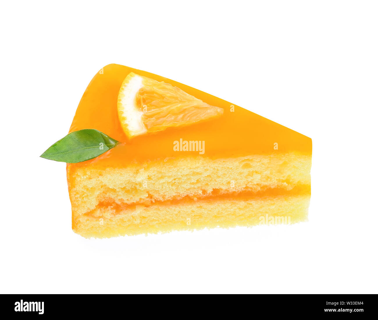 Orange cake on white background Stock Photo - Alamy