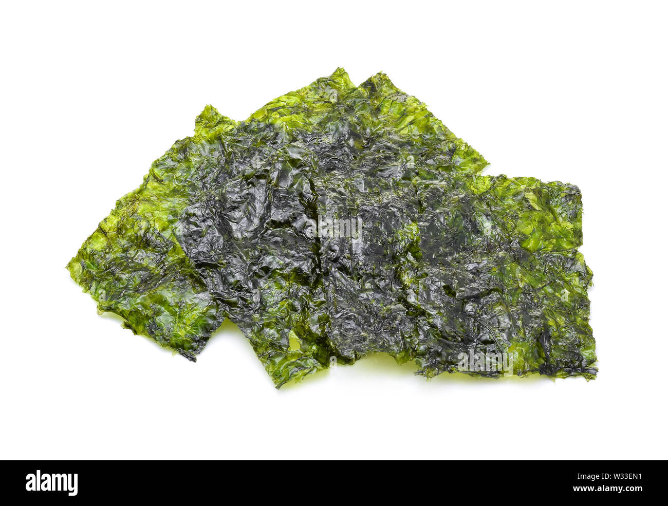 Sheet of dried seaweed, Crispy seaweed isolated on white background ...