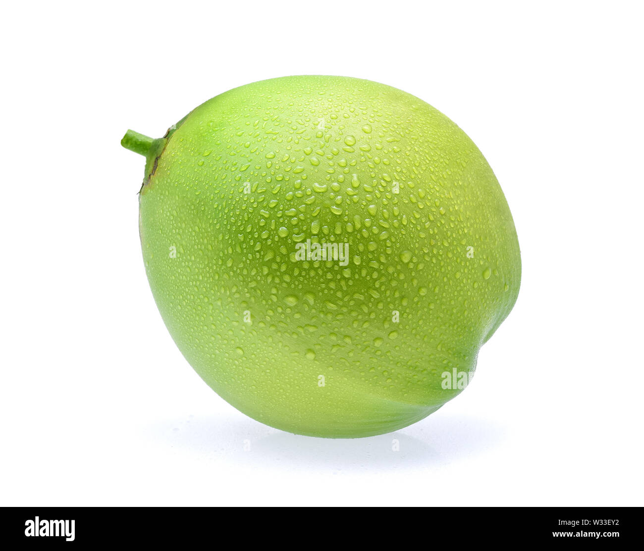 water drop green coconut isolated on white background Stock Photo - Alamy