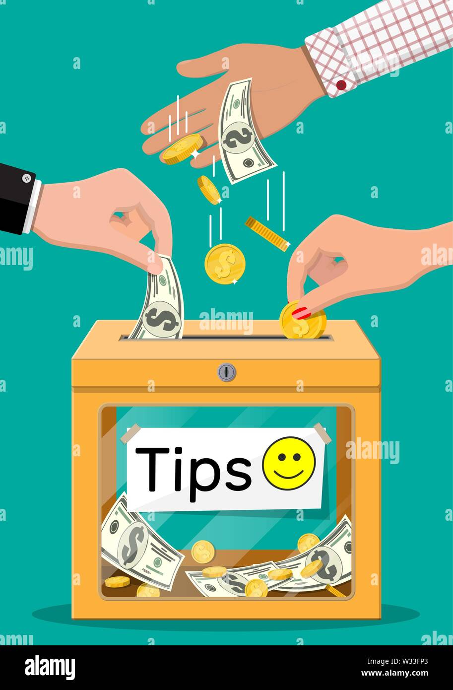 Money tip box Stock Vector Images - Alamy