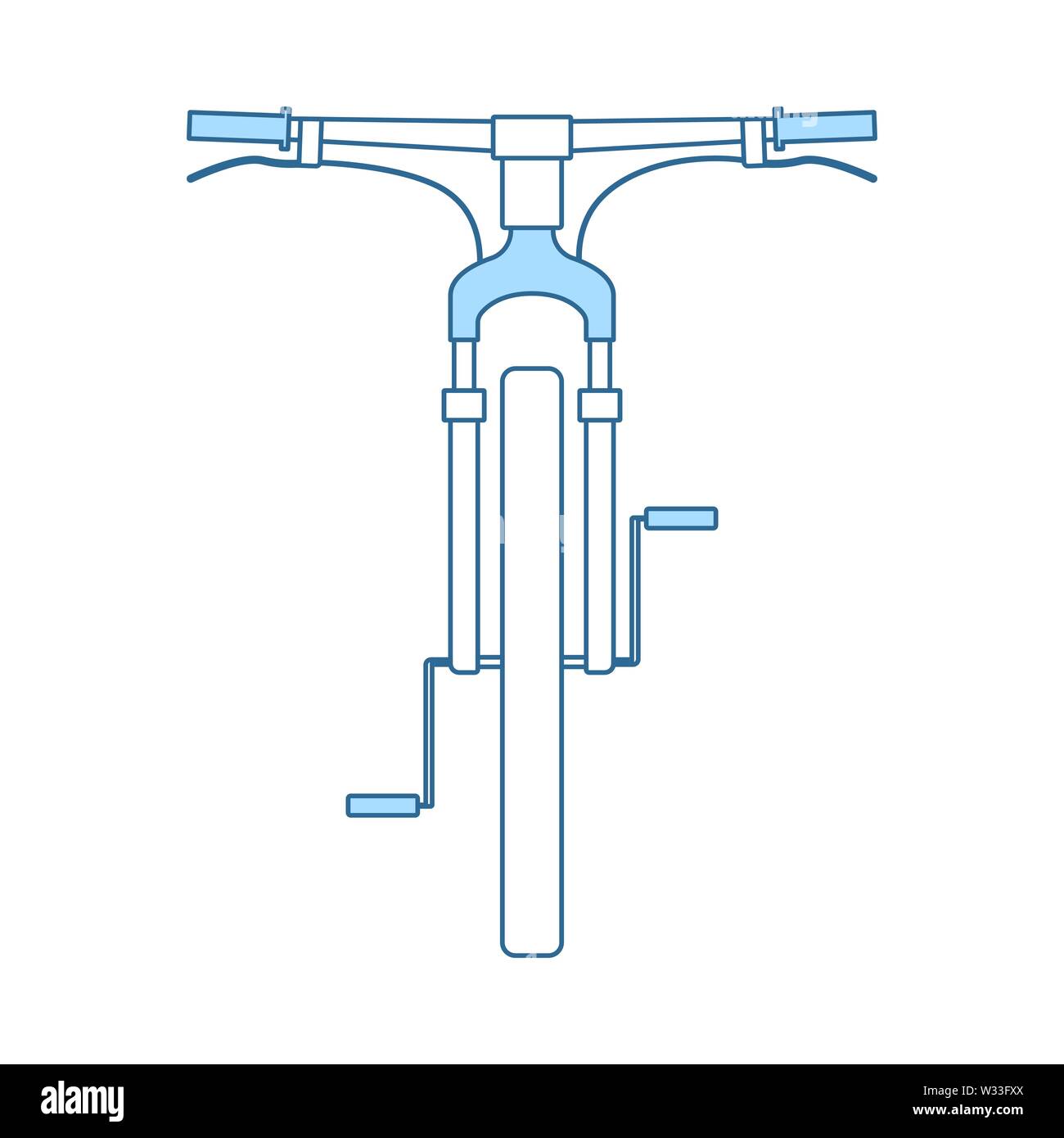 Bike Icon. Thin Line With Blue Fill Design. Vector Illustration Stock ...