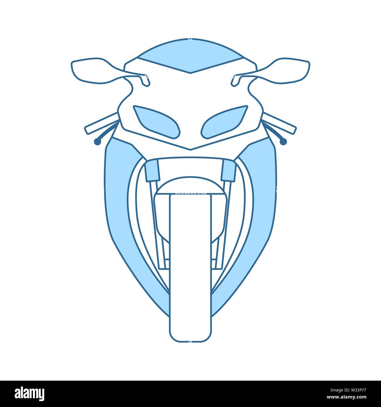 Motorcycle Icon. Thin Line With Blue Fill Design. Vector Illustration ...