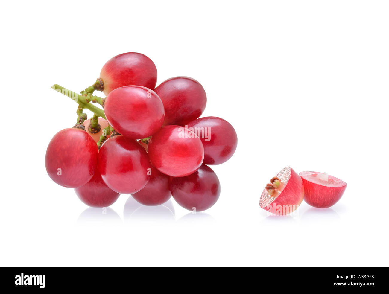 red grapes isolated on white background Stock Photo - Alamy