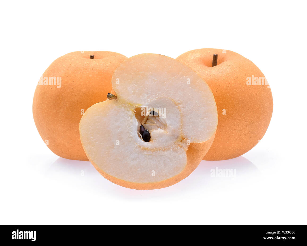 Snow pear on white background Stock Photo - Alamy