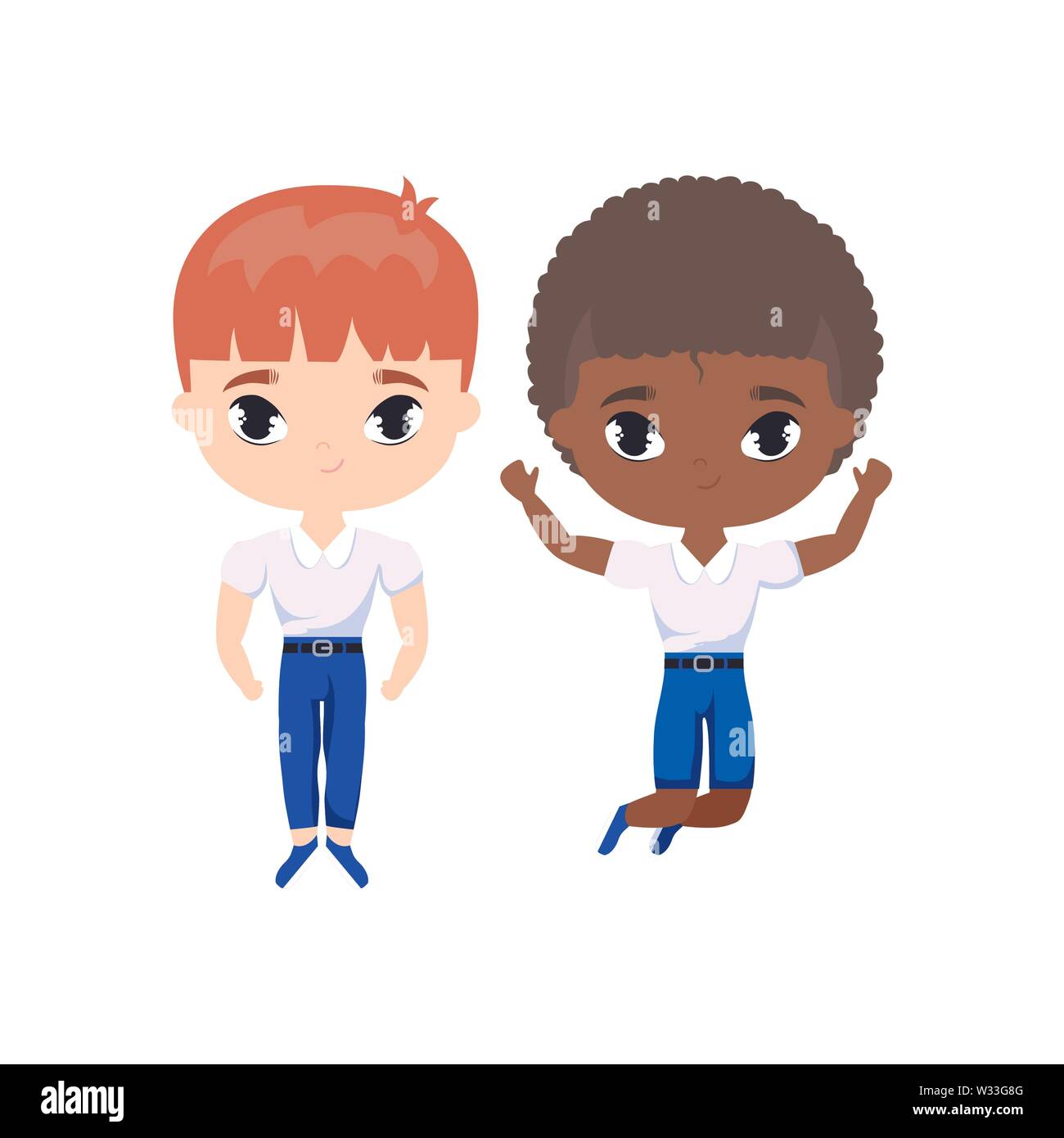 cute little students avatar character vector illustration design Stock ...