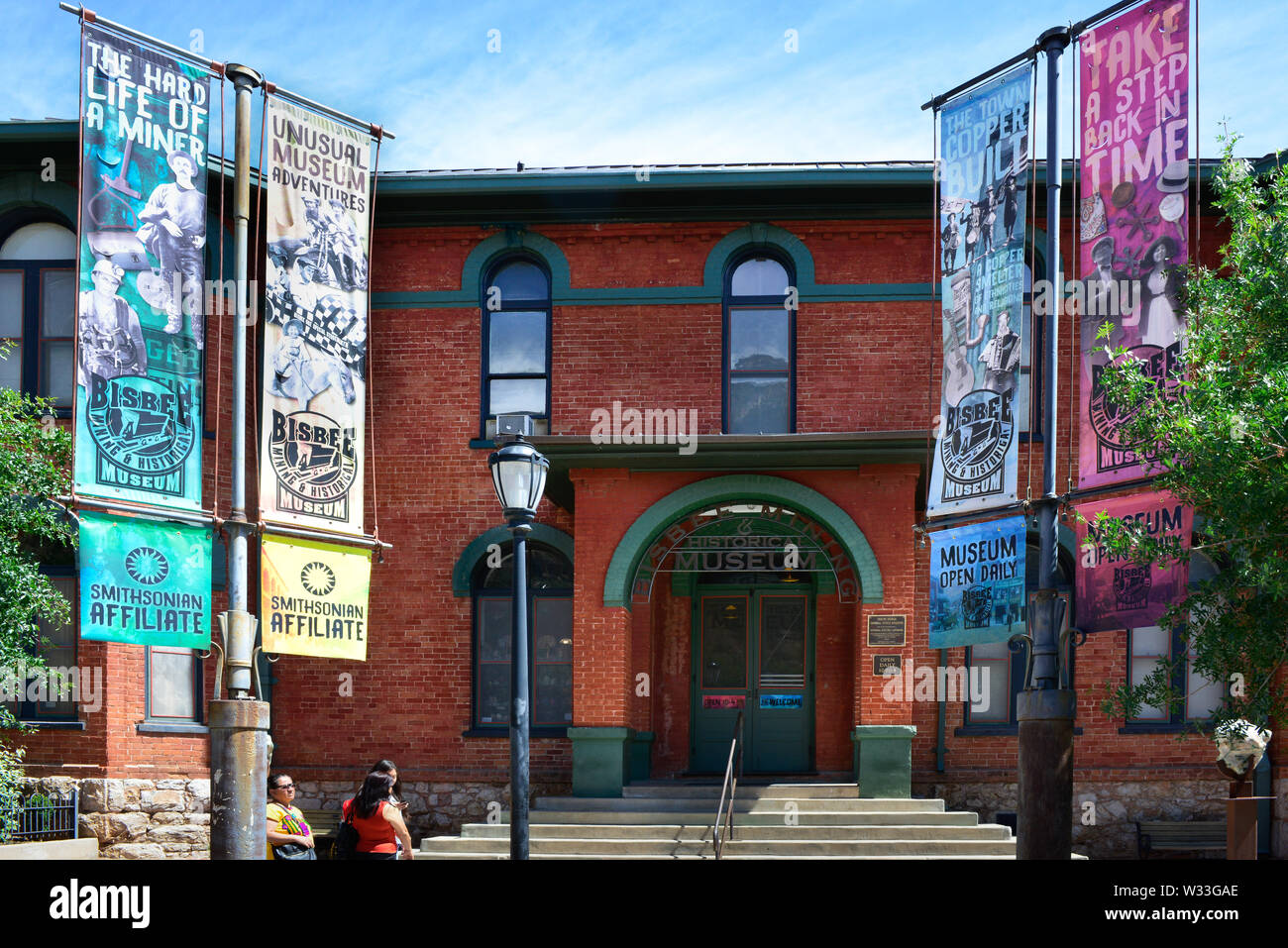 Vintage photo banners promote the Bisbee Mining and Historical Museum ...