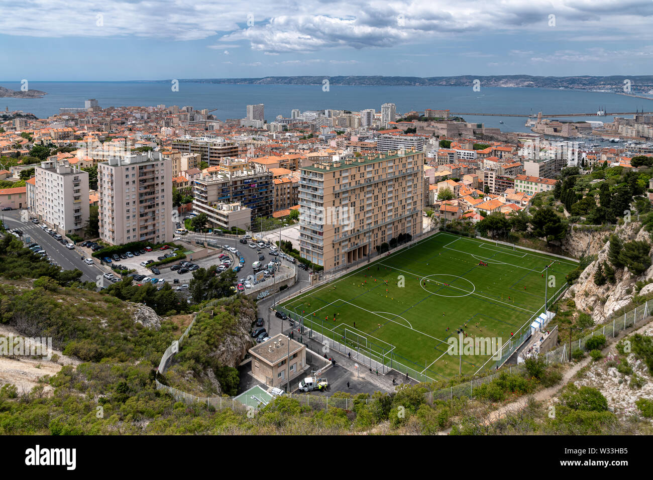 Urban Football Pitch Birds Eye View High Resolution Stock Photography ...