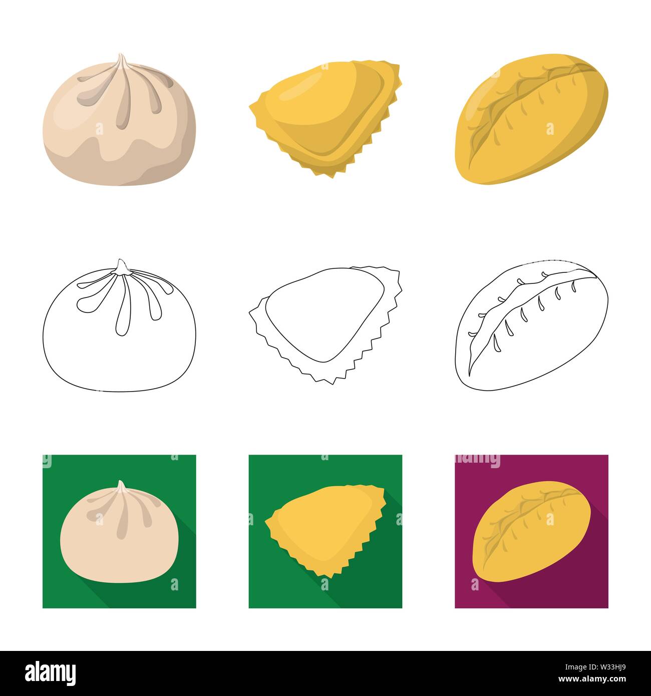 Vector design of products and cooking icon. Collection of products and ...