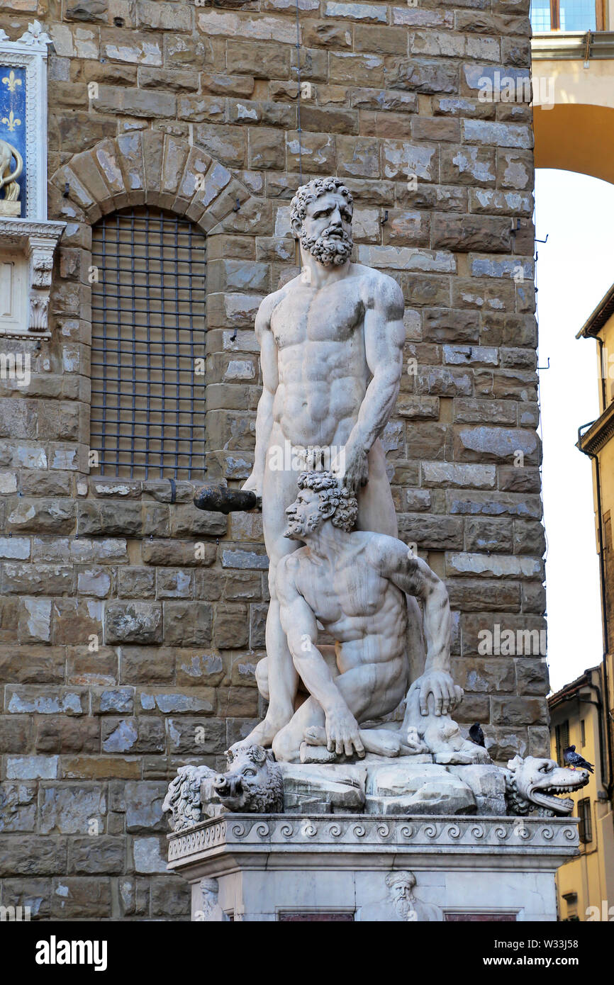 FLORENCE, ITALY - AUGUST 27, 2018: Hercules and Cacus statue from ...