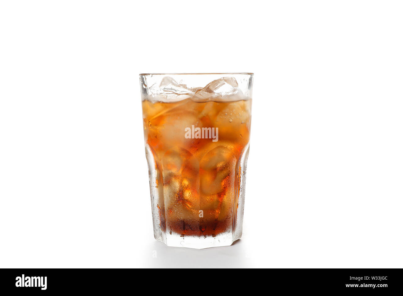 Glass of cold cola isolated on white background Stock Photo - Alamy