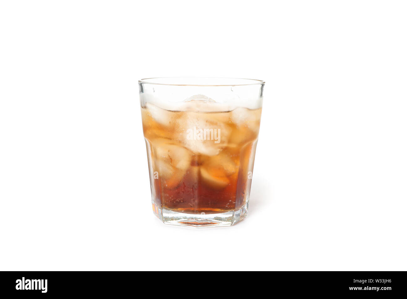 Glass of cold cola isolated on white background Stock Photo - Alamy