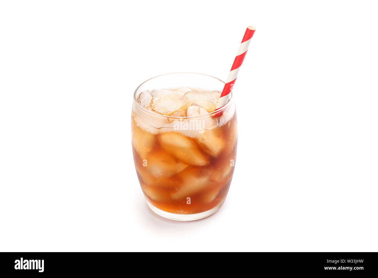 Glass of cold cola isolated on white background Stock Photo - Alamy