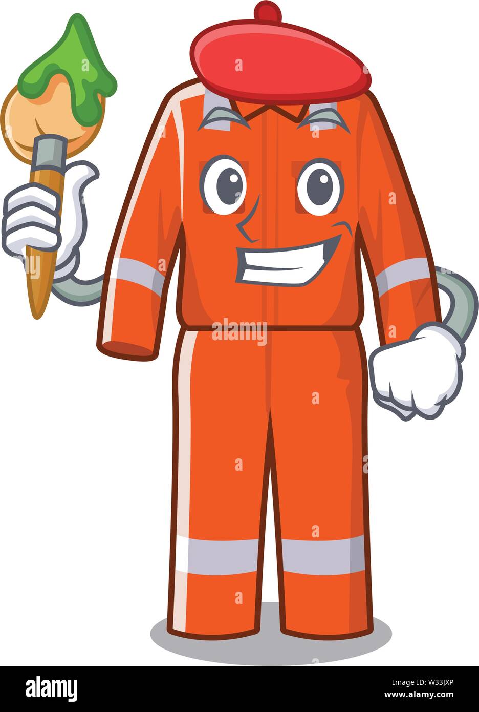 Artist working overalls in the cartoon shape Stock Vector Image & Art ...