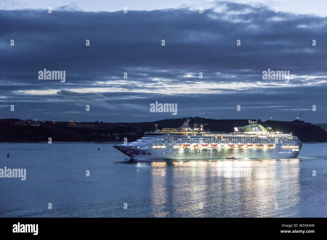 Roches Point, Cork, Ireland. 11th July, 2019. Cruise ship, Sea Princess ...
