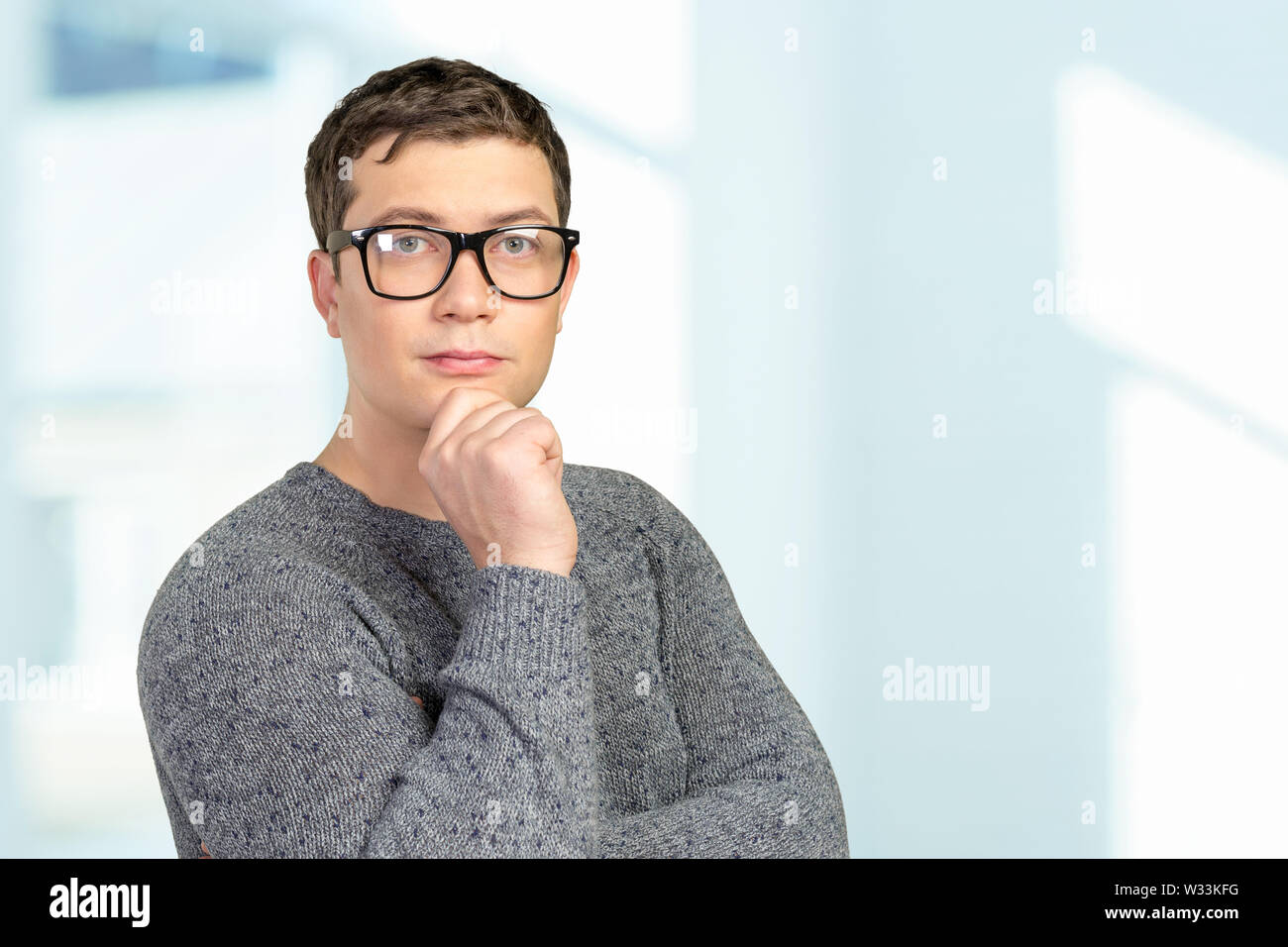 Man thinking deeply Stock Photo - Alamy