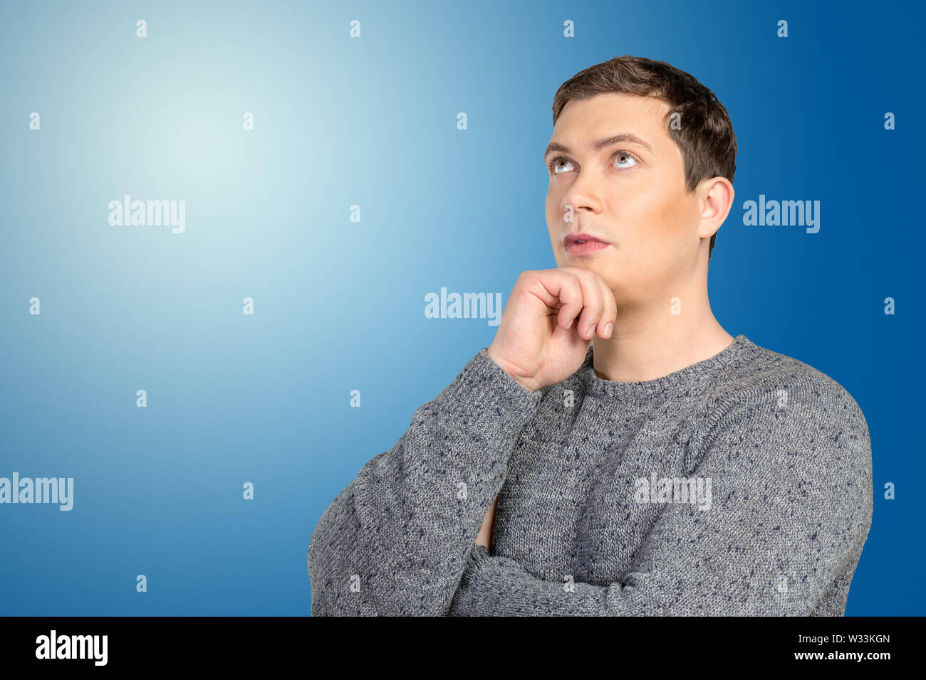 Man thinking deeply Stock Photo - Alamy
