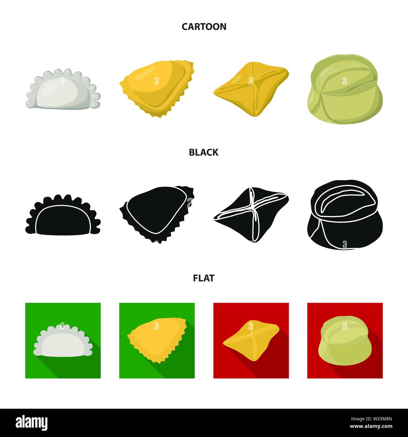 Vector illustration of products and cooking logo. Set of products and ...