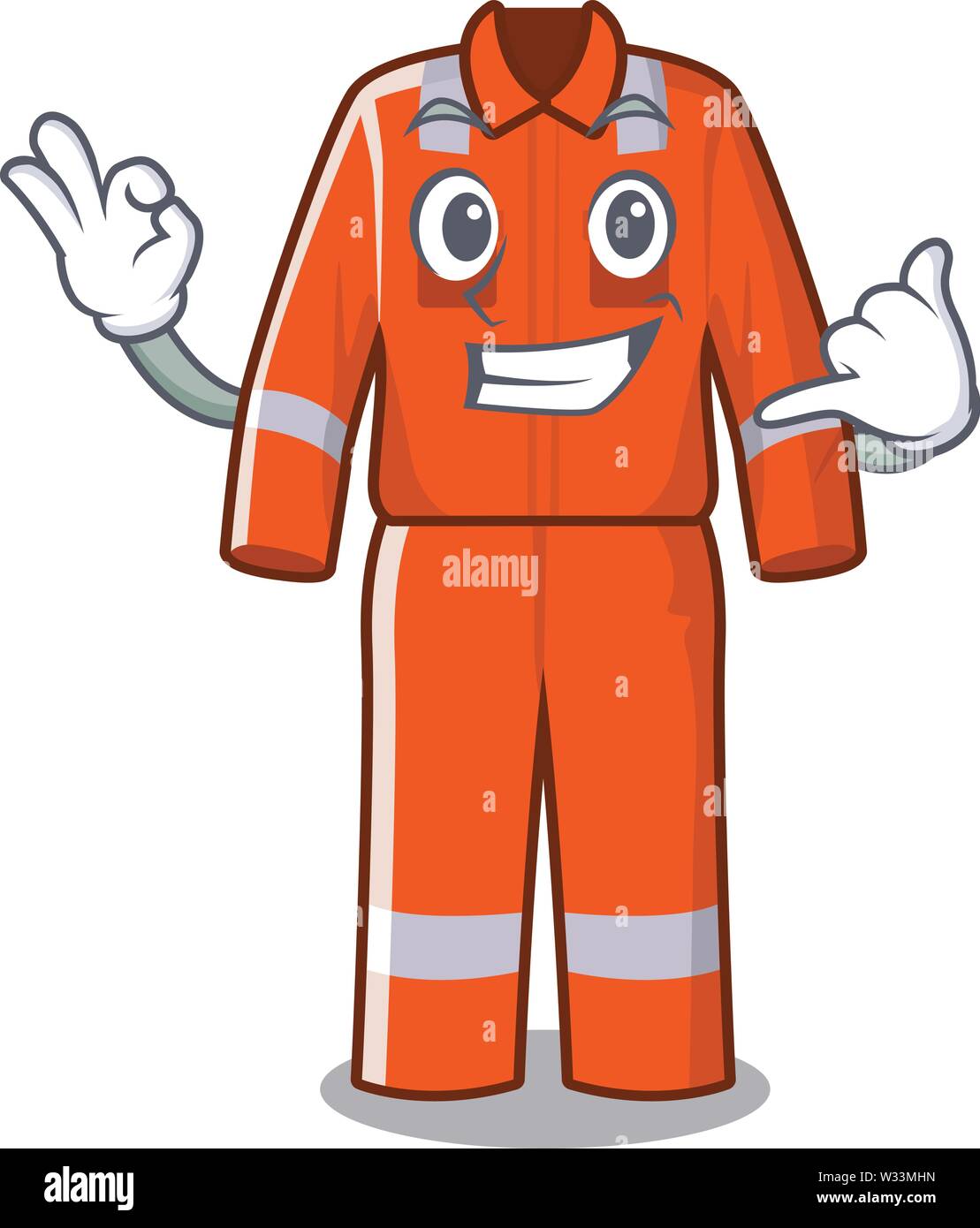 Call me character work overalls hanging on door Stock Vector Image ...
