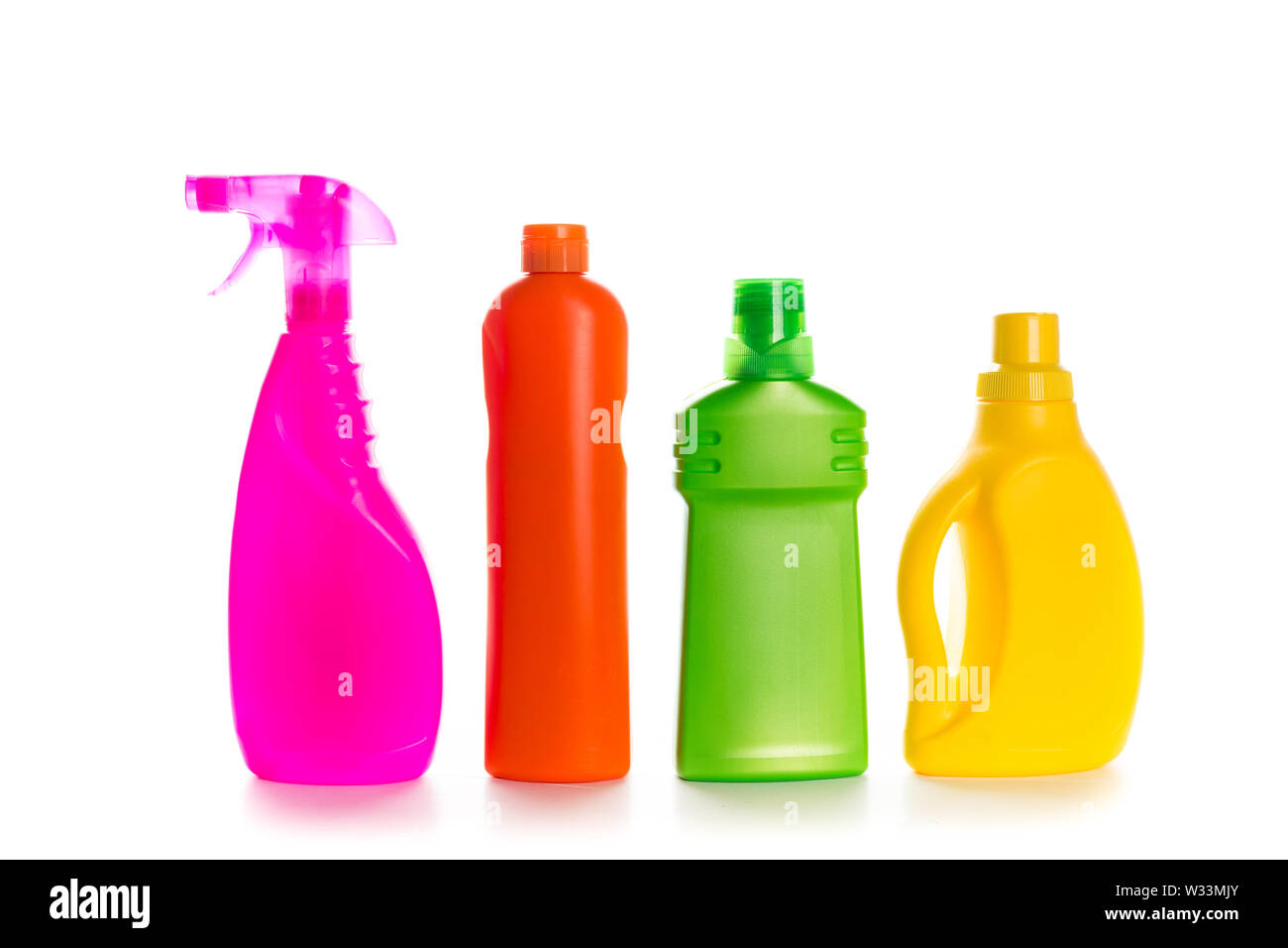 Cleaning product plastic container for house clean on white background ...