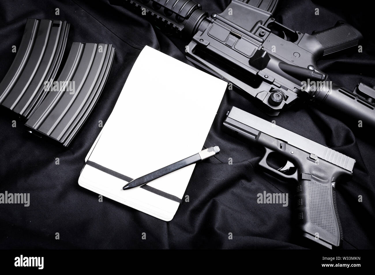 modern weapon, black background Stock Photo - Alamy