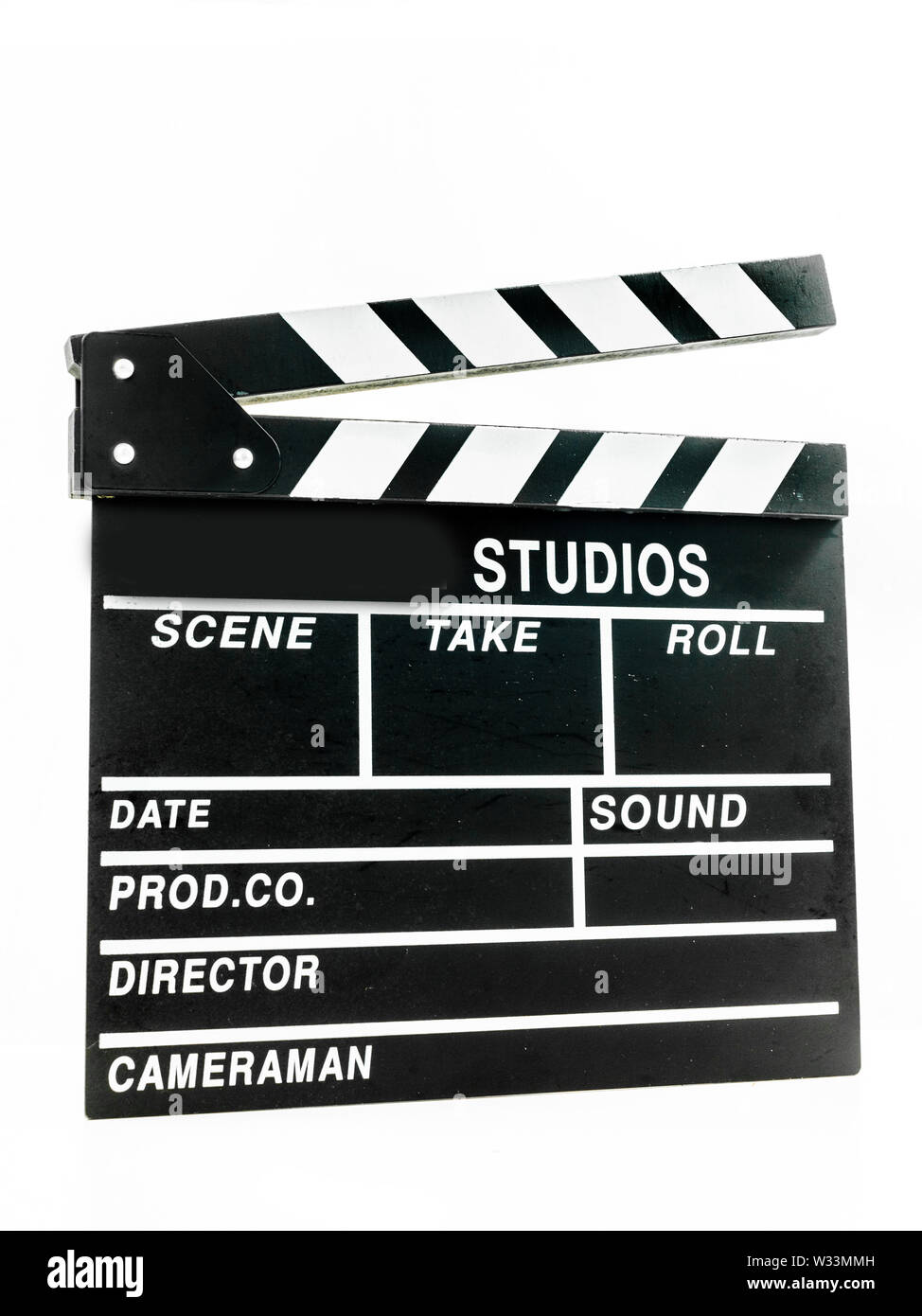 Clapper board isolated on white Stock Photo - Alamy