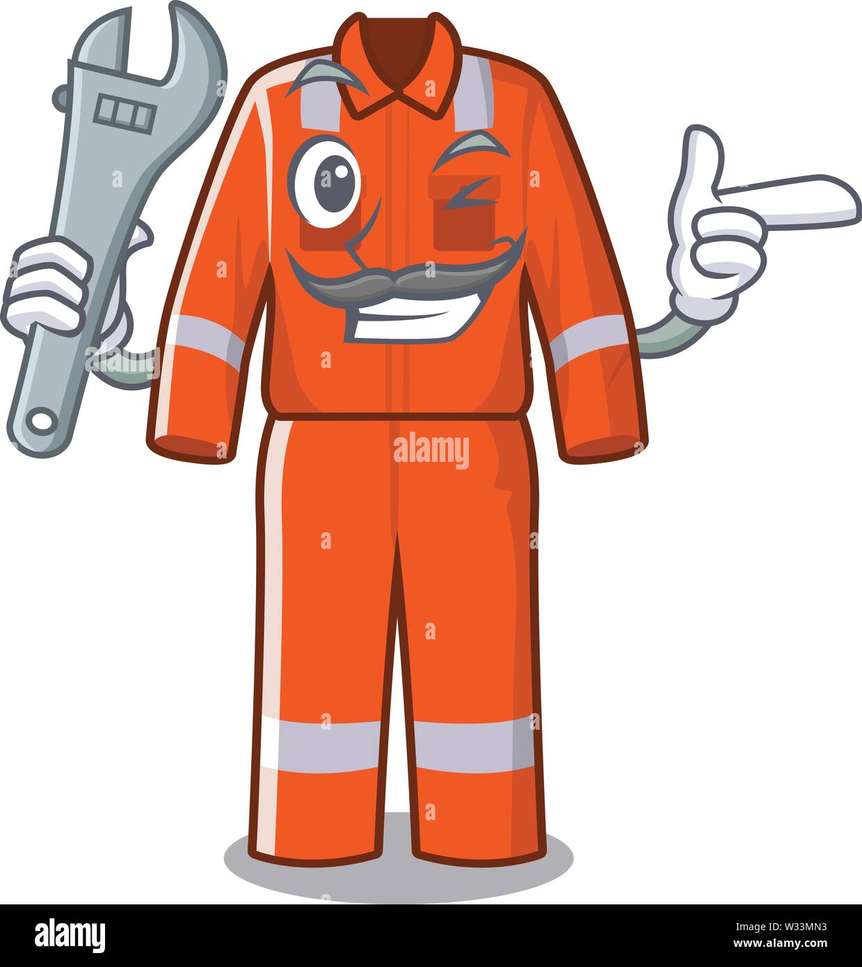 Mechanic character work overalls hanging on door Stock Vector Image ...