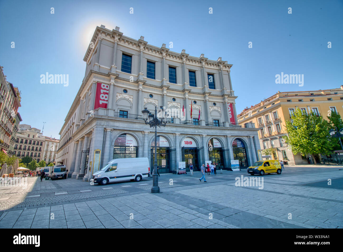 Madrid, Spain - June 21, 2019: Main facade of The Teatro Real, The ...
