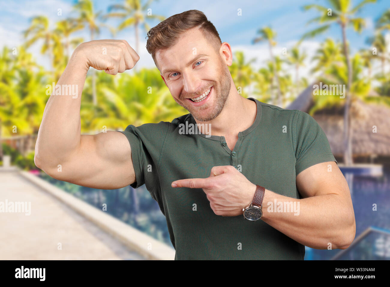 Muscle Man Advert High Resolution Stock Photography and Images - Alamy