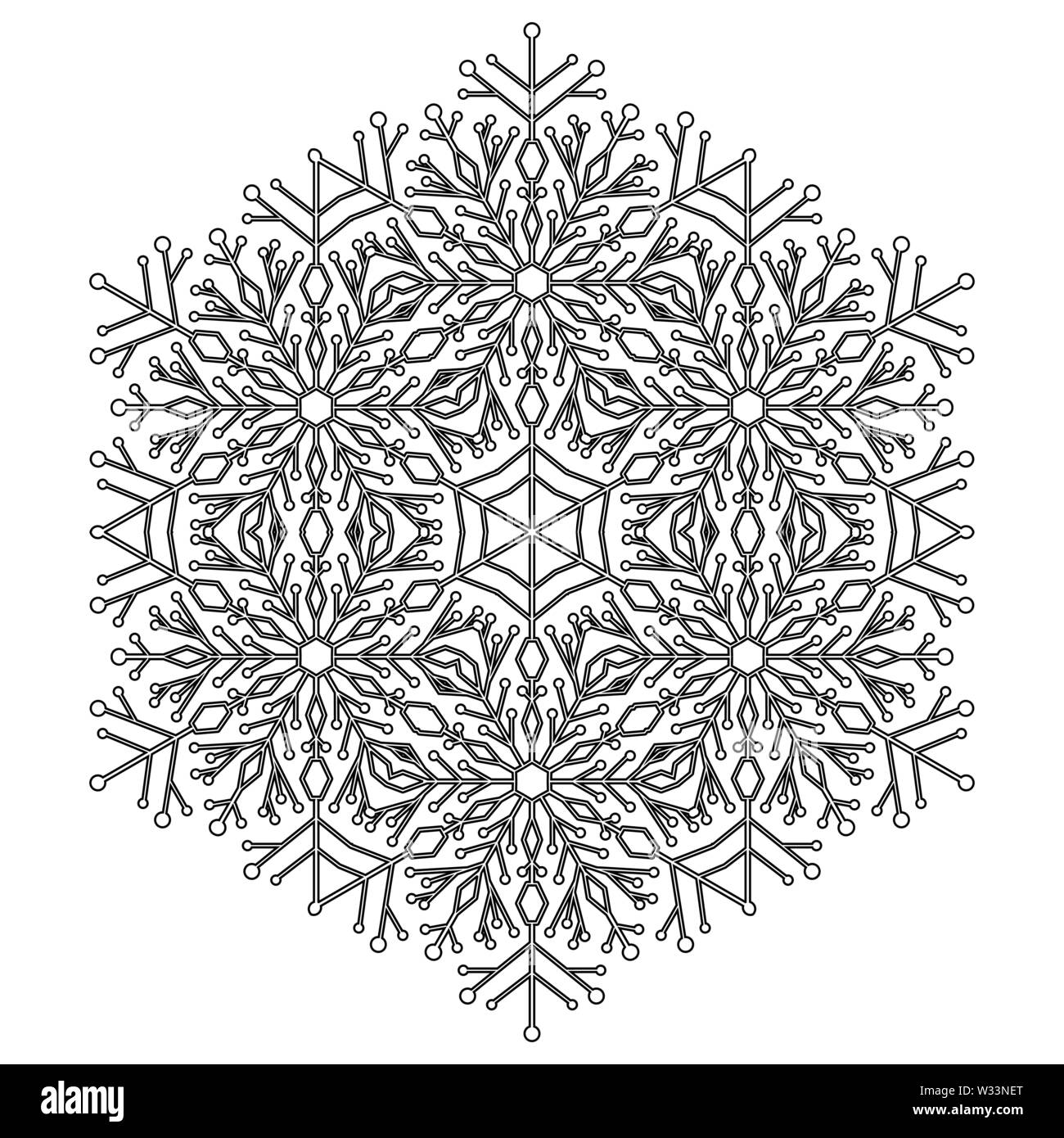Pretty Vector Round Snowflake Stock Vector Image & Art - Alamy